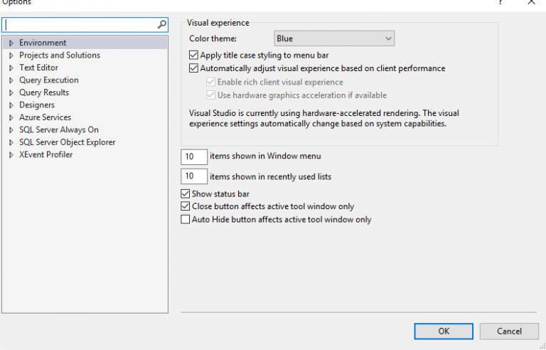 SSMS Options – Part 1 – Dave Bland